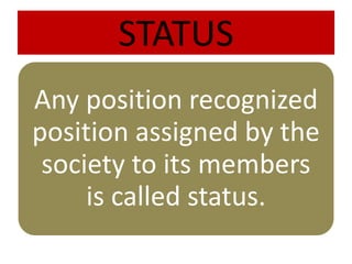 Social status and role | PPTX