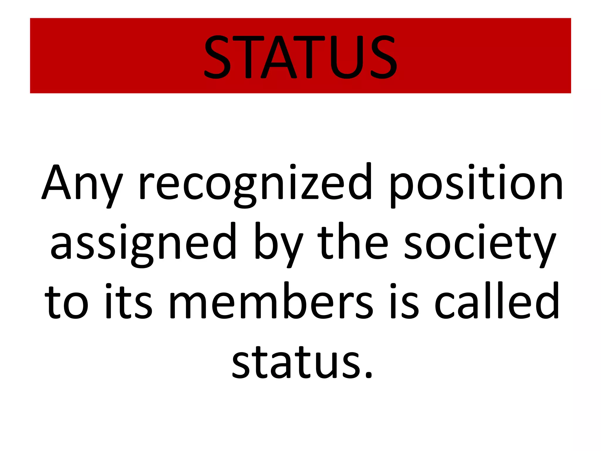 Lecture on Social Status and Role | PPT