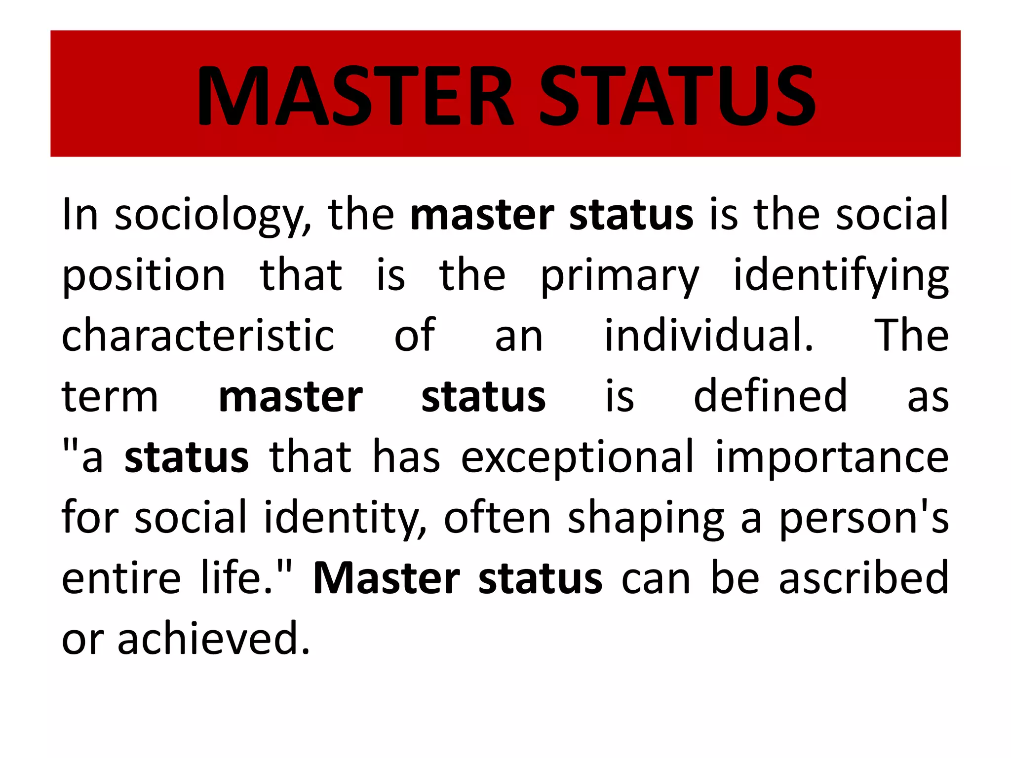 Lecture on Social Status and Role | PPT