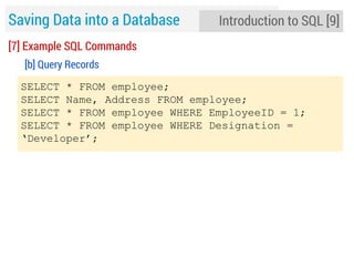 Lecture 5: Storage: Saving Data Database, Files & Preferences | PPT
