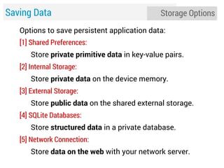 Lecture 5: Storage: Saving Data Database, Files & Preferences | PPT