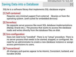 Lecture 5: Storage: Saving Data Database, Files & Preferences | PPT