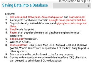 Lecture 5: Storage: Saving Data Database, Files & Preferences | PPT