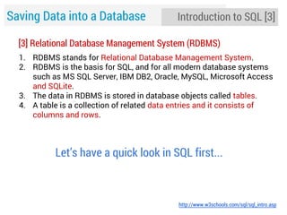Lecture 5: Storage: Saving Data Database, Files & Preferences | PPT