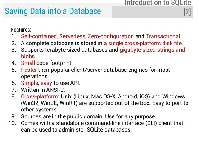 Lecture 5: Storage: Saving Data Database, Files & Preferences