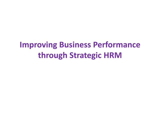 Strategic Human Resource Management Lecture 5 | PPT