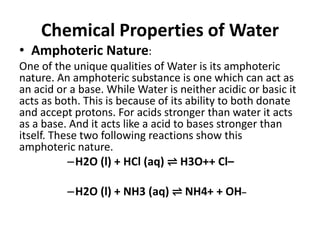 lecture 5 Structure and properties of water.pptx | Chemistry | Science