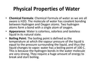 lecture 5 Structure and properties of water.pptx | Chemistry | Science
