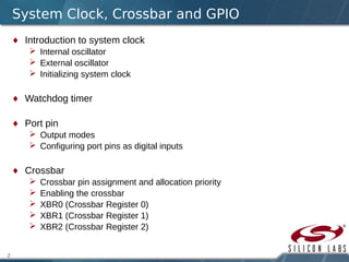 Lecture 5 (system clock crossbar and gpio) rv012 | PDF