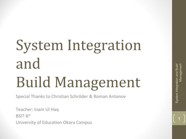 System Integration & Build Management | PPT
