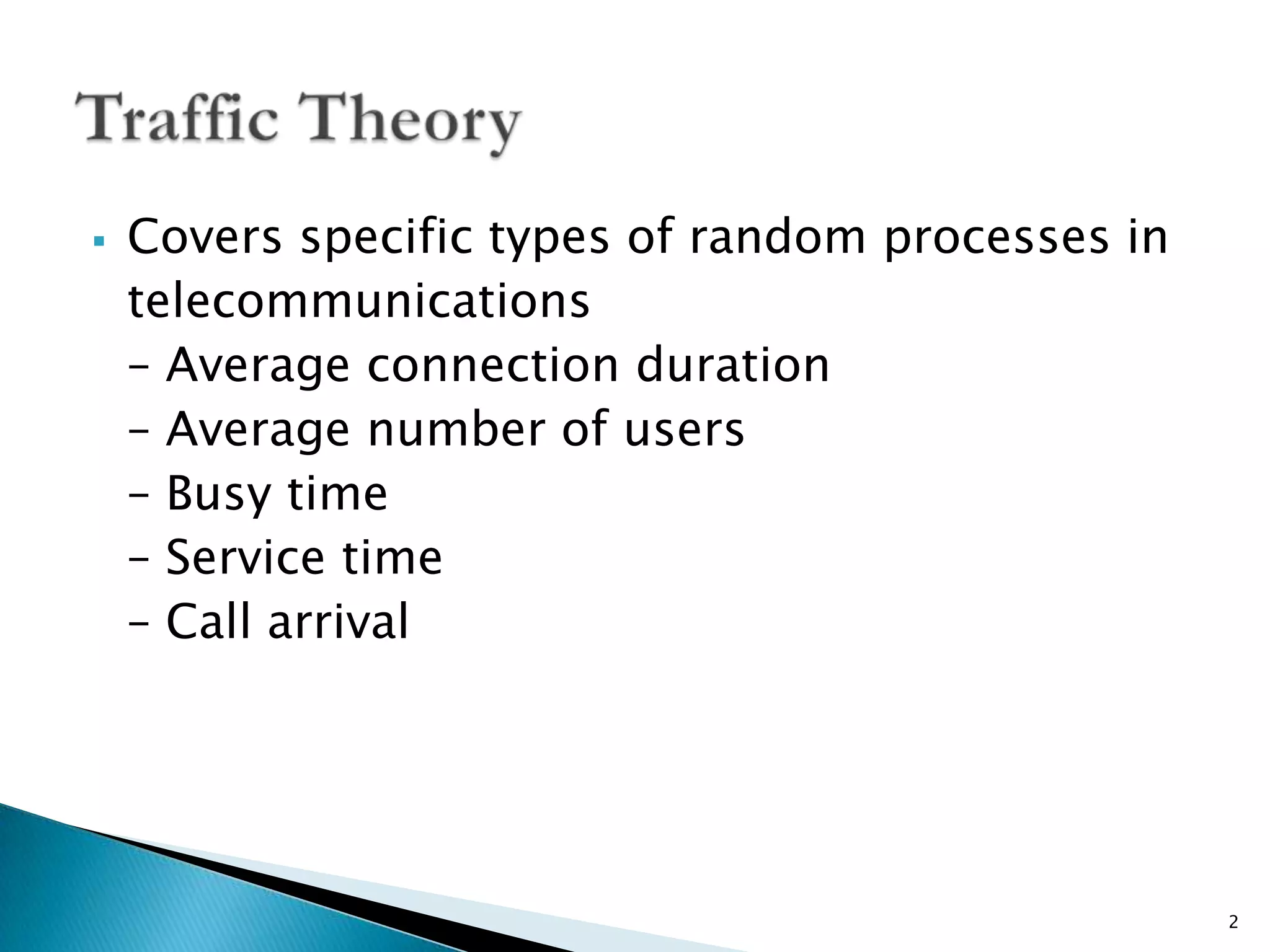 Lecture5 teletraffic | PPTX