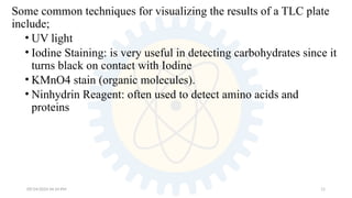 LECTURE5 TLC.pptx thin layer chromatography | PPTX | Chemistry | Science
