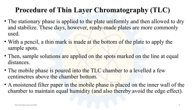 LECTURE5 TLC.pptx thin layer chromatography | PPTX LECTURE5 TLC.pptx thin layer chromatography | PPTX