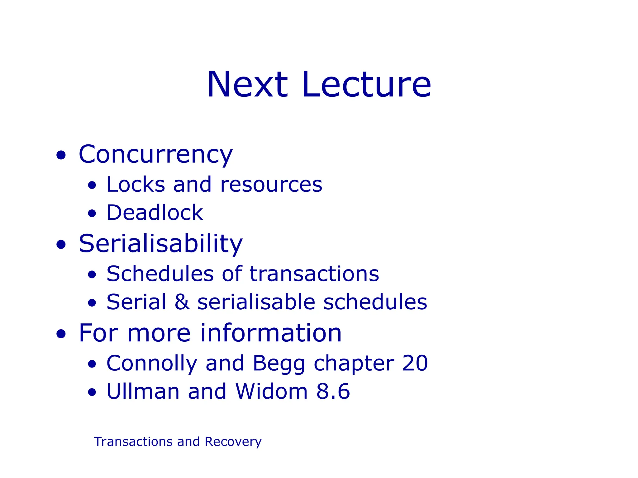 Transactions management in advance database | PPT