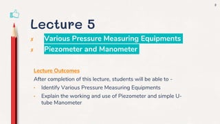 2. Pressure Measurement | Hydraulics | Fluid Mechanics | Civil ...