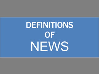 News Literacy: What Is News | PPTX