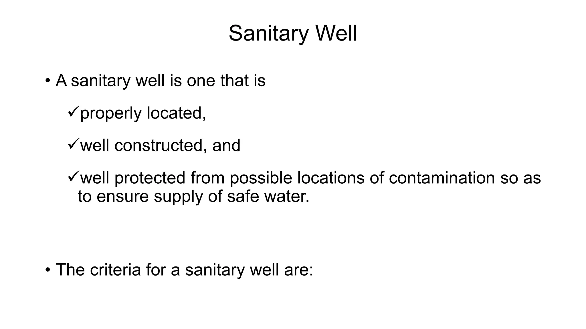 Sanitary Well | PDF