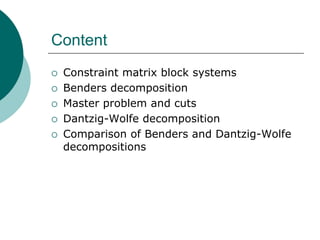 Decomposition Methods in SLP | PDF