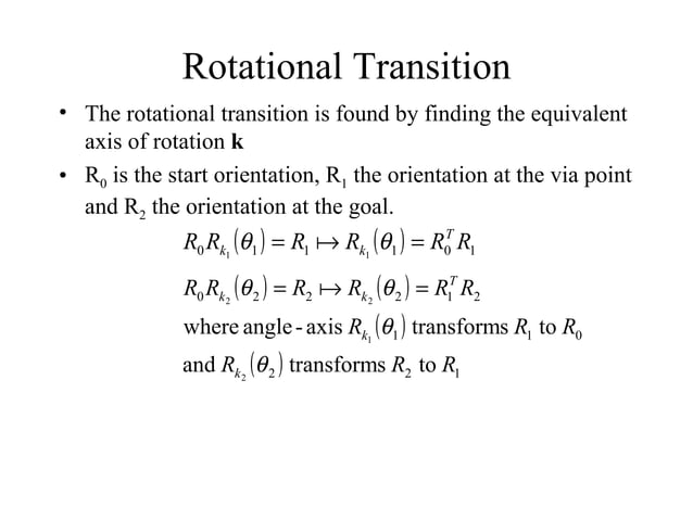 Robotics: Cartesian Trajectory Planning | PPT | Physics | Science
