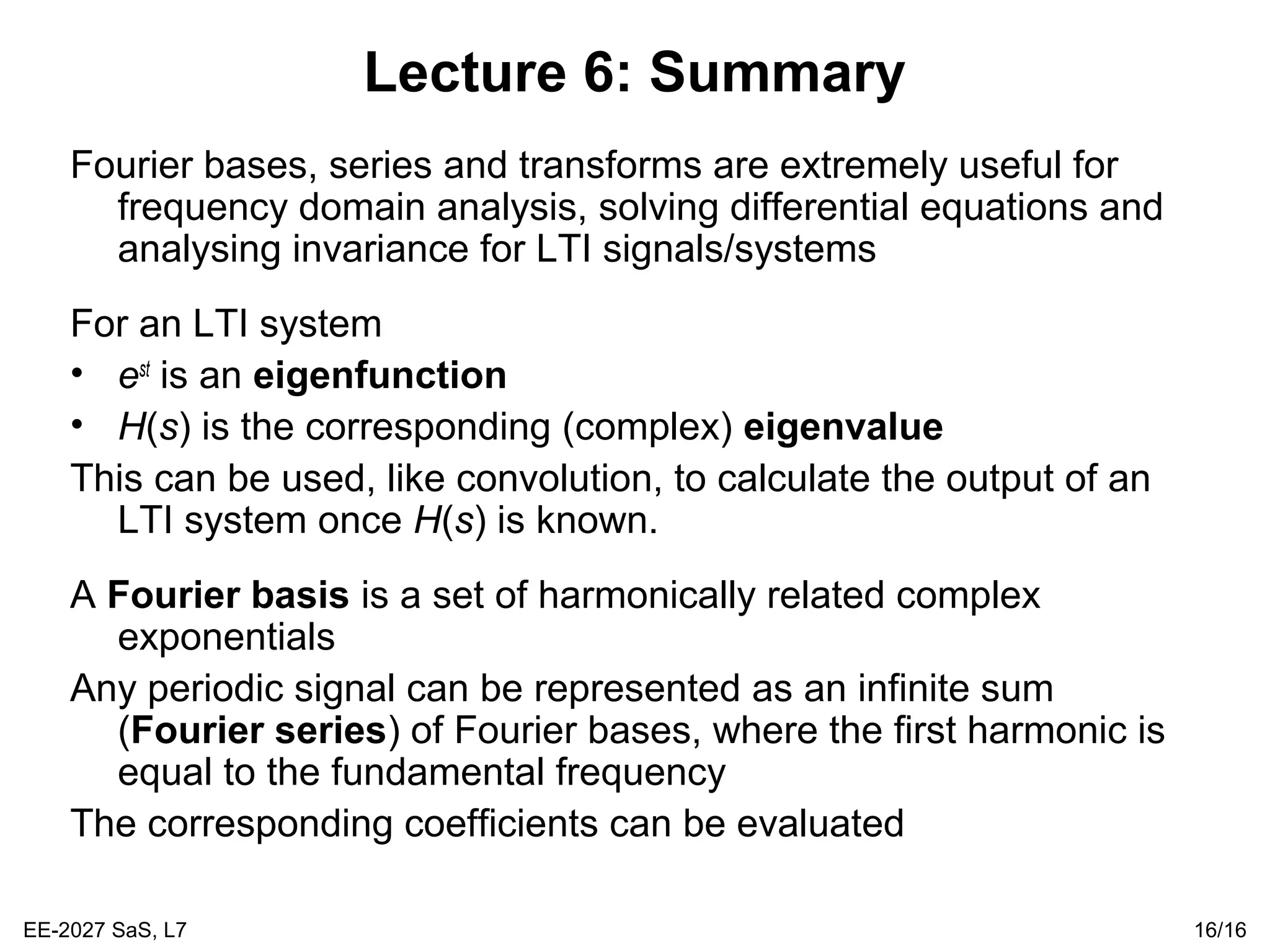 Lecture6 Signal and Systems | PPT