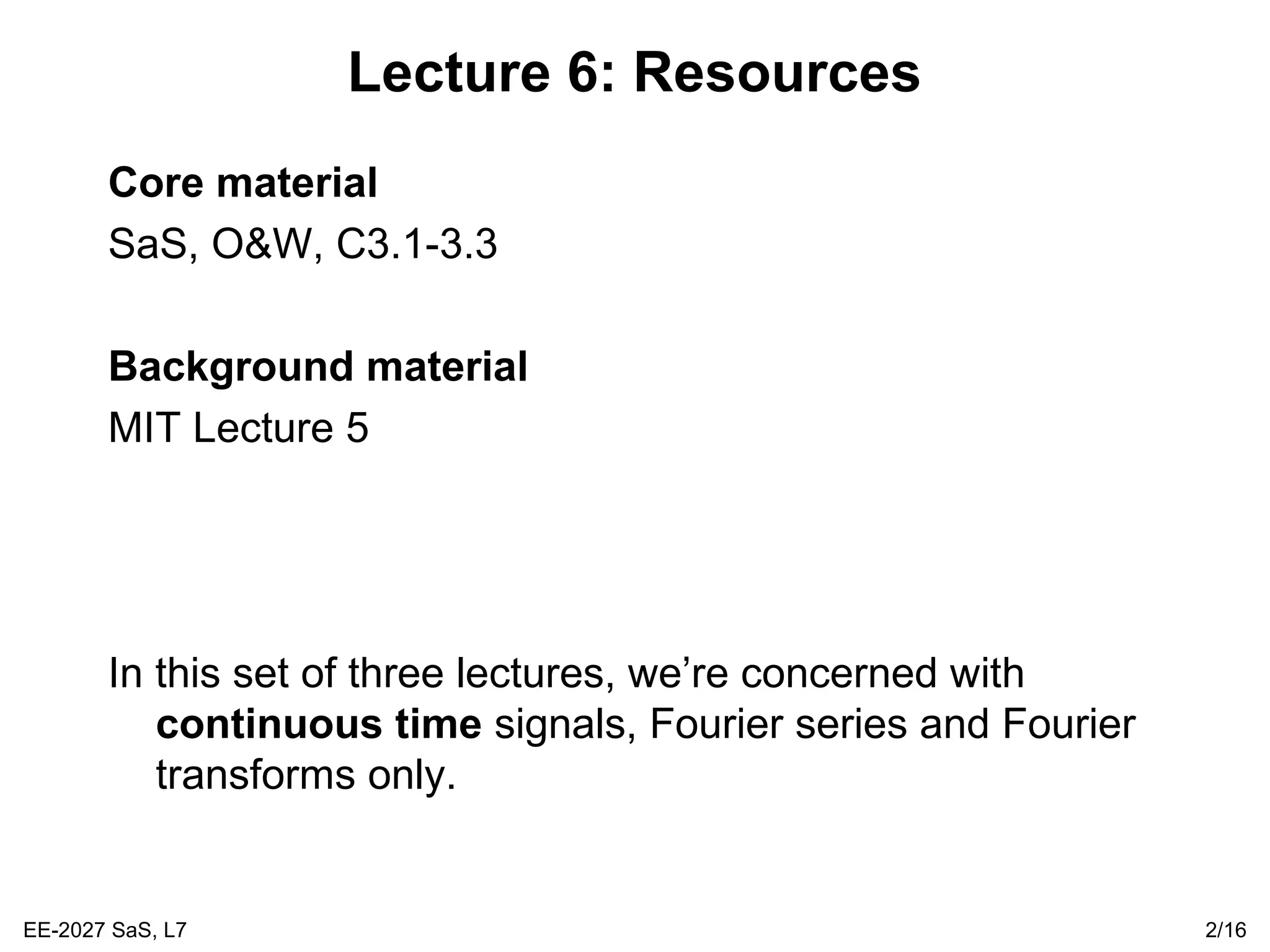 Lecture6 Signal and Systems | PPT