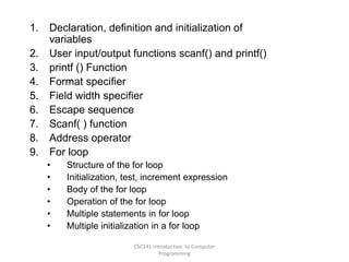 Discussing Fundamentals of C | PPTX | Programming Languages | Computing