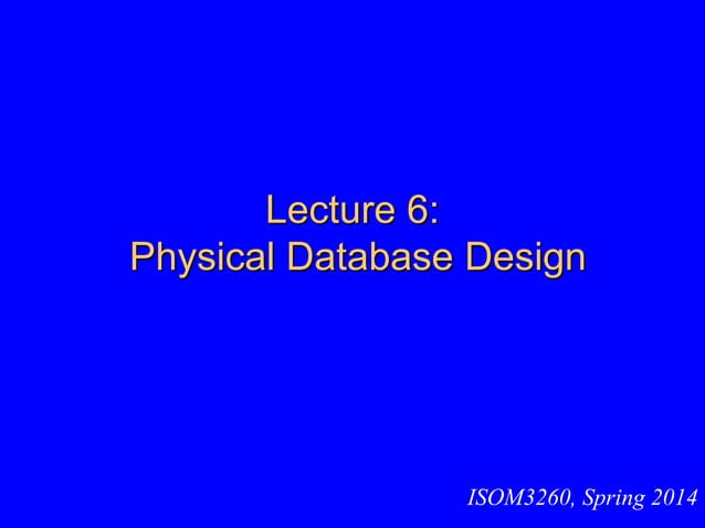 Physical database design(database) | PPTX