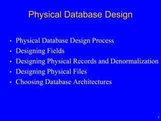 Physical database design(database) | PPTX