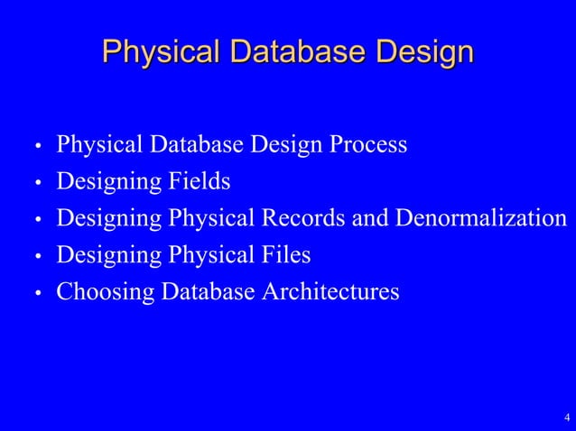 Physical database design(database) | PPTX