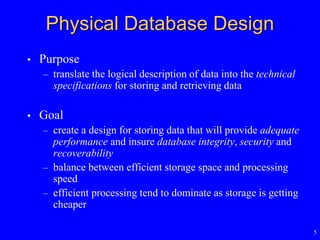 Physical database design(database) | PPTX