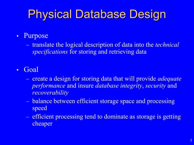 Physical database design(database) | PPTX