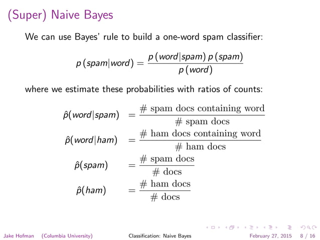 Modeling Social Data Lecture 6 Classification With Naive Bayes Ppt