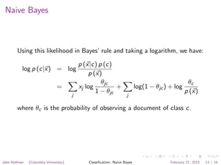 Modeling Social Data, Lecture 6: Classification with Naive Bayes | PPT