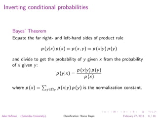 Modeling Social Data, Lecture 6: Classification with Naive Bayes | PPT