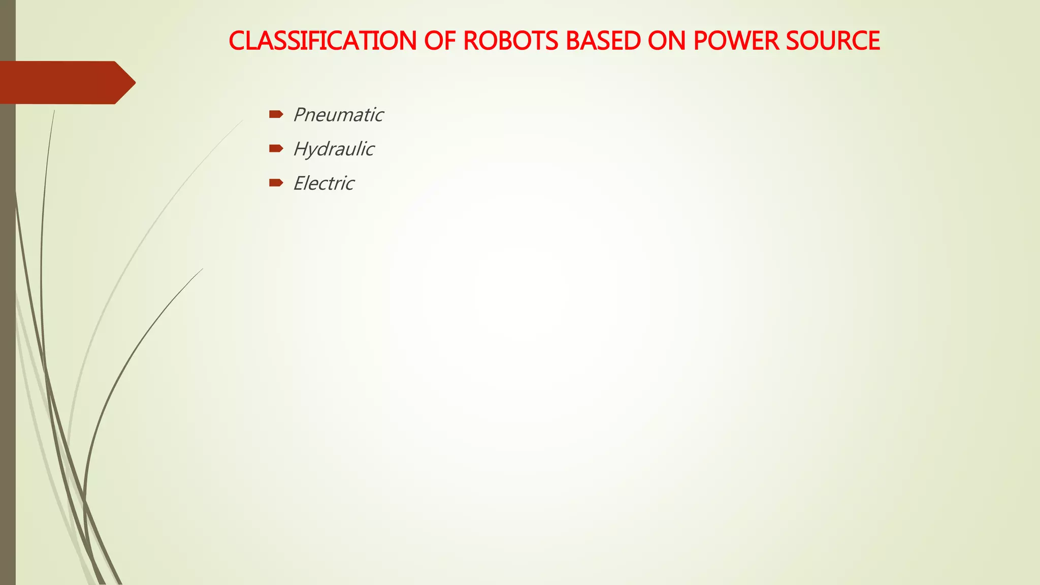 Robot Classification | PPTX | Robotics | Technology & Computing