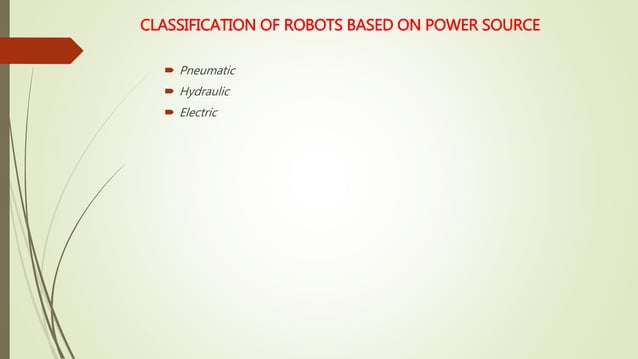 Robot Classification | PPTX | Robotics | Technology & Computing