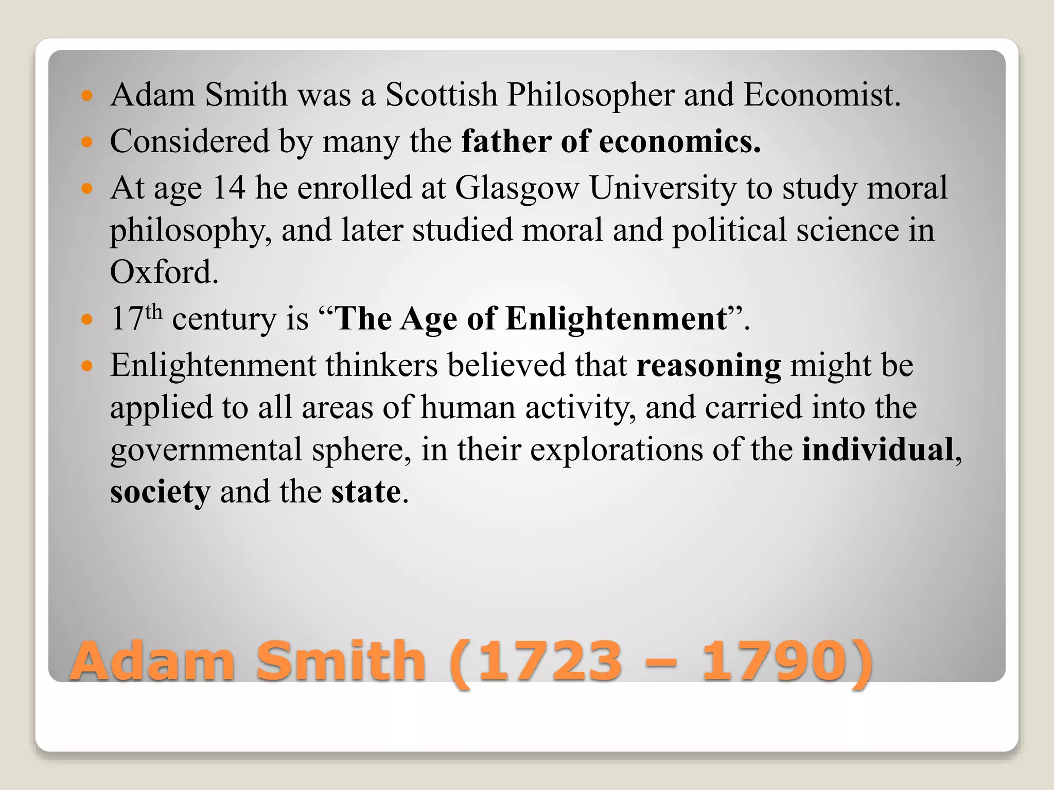 Evolution of economic thought Lecture 6 | PPTX