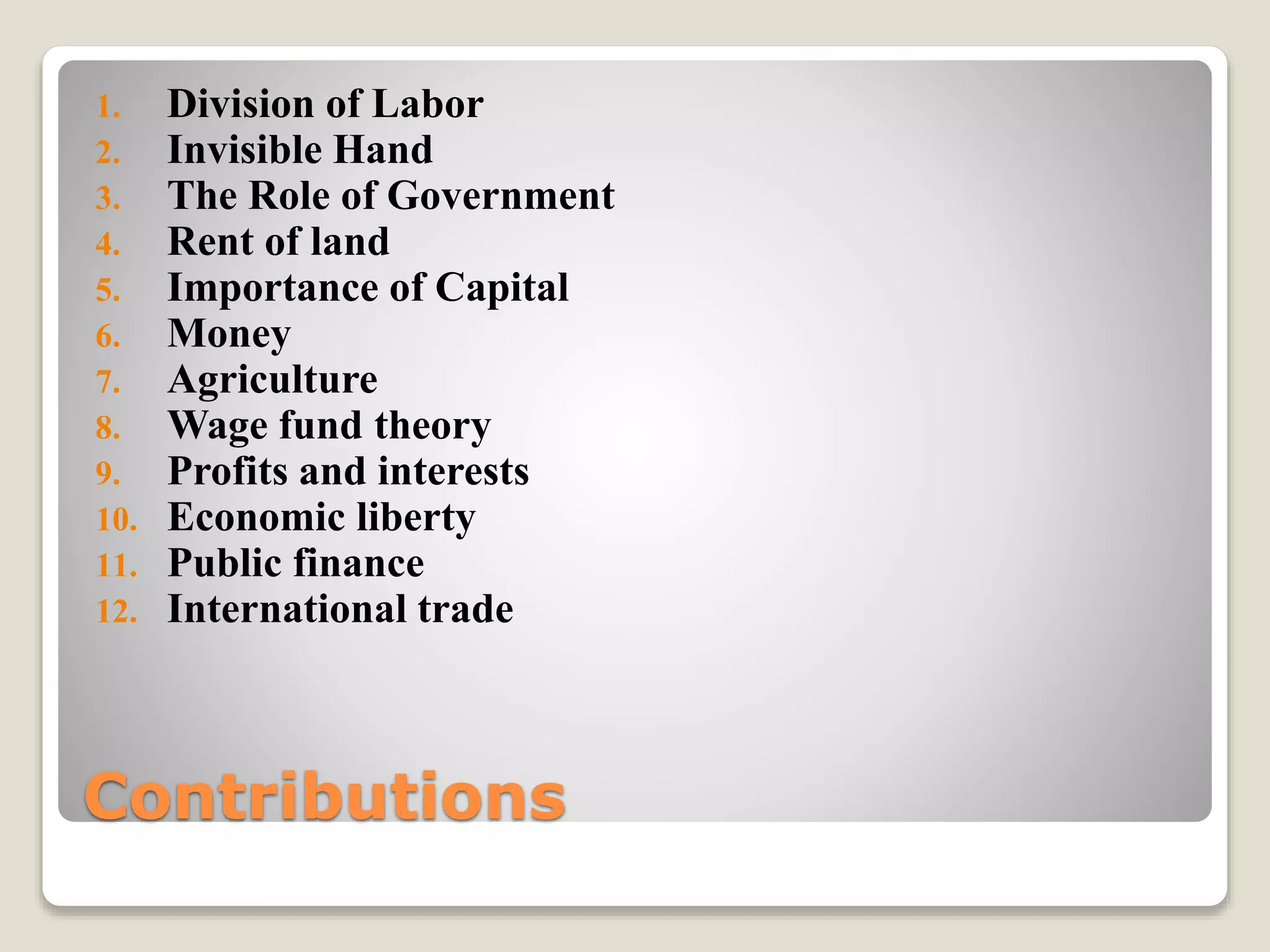 Evolution of economic thought Lecture 6 | PPTX