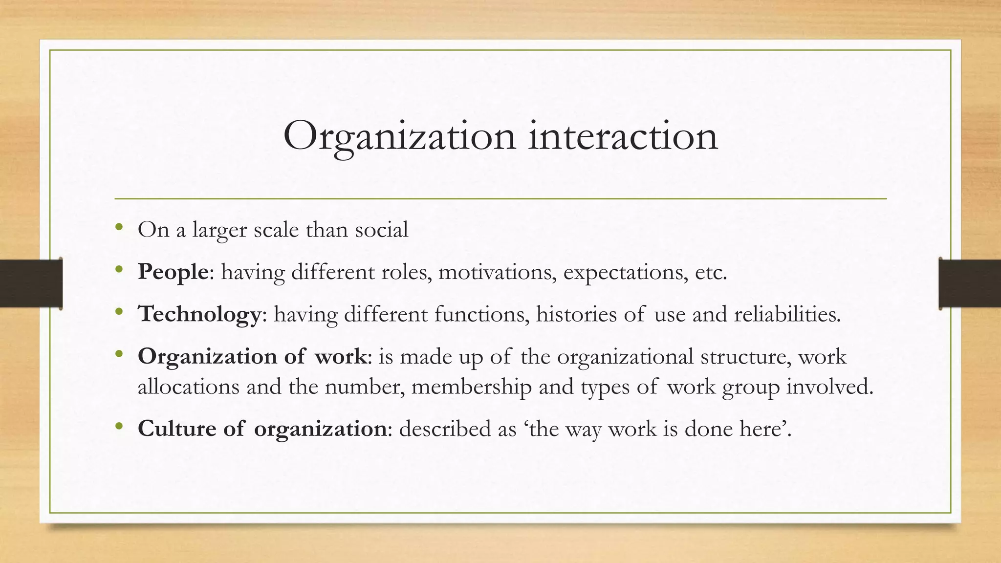 Social and organizational perspective in HCI | PPTX