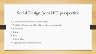 Social and organizational perspective in HCI | PPT