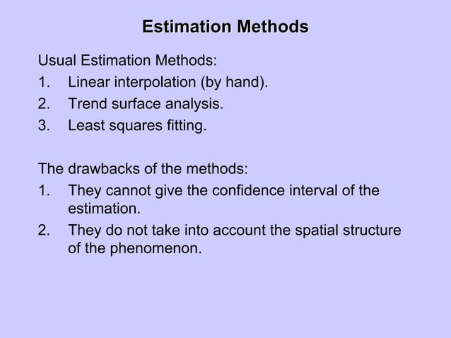 Lecture 6 Stochastic Hydrology Estimation Problem Kriging