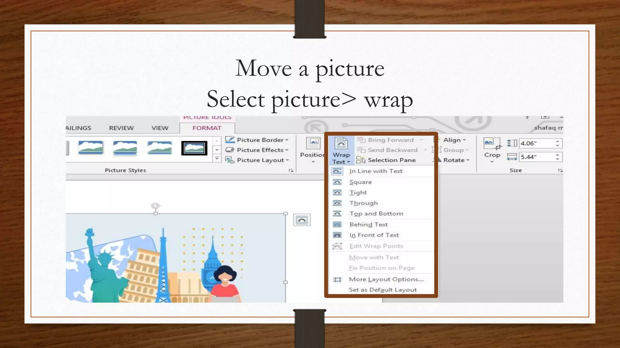Inserting and modifying images in MS Word | PPTX
