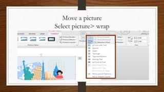 Inserting and modifying images in MS Word | PPTX | Desktop Publishing | Computer Software and ...