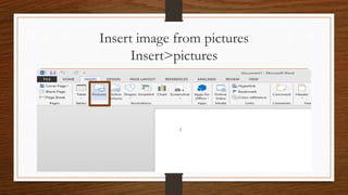 Inserting and modifying images in MS Word | PPTX