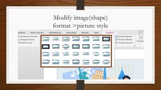 Inserting and modifying images in MS Word | PPTX