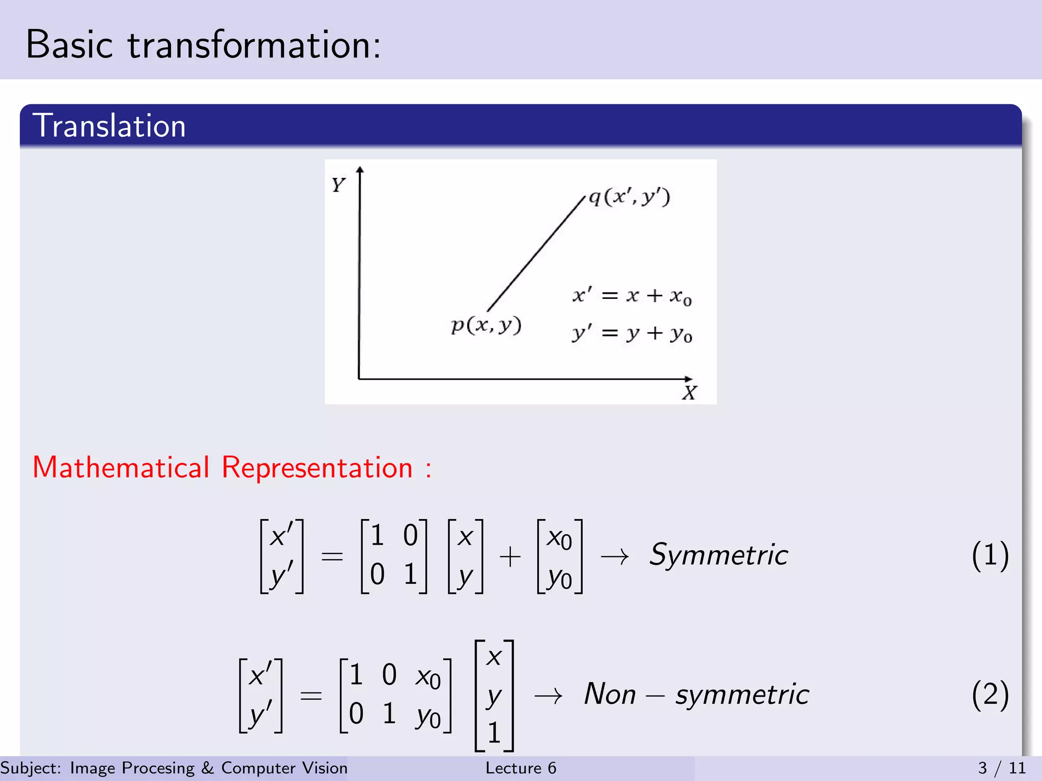 Lecture 6 Basic Transform Translation Rotation Scaling Ppt 6983