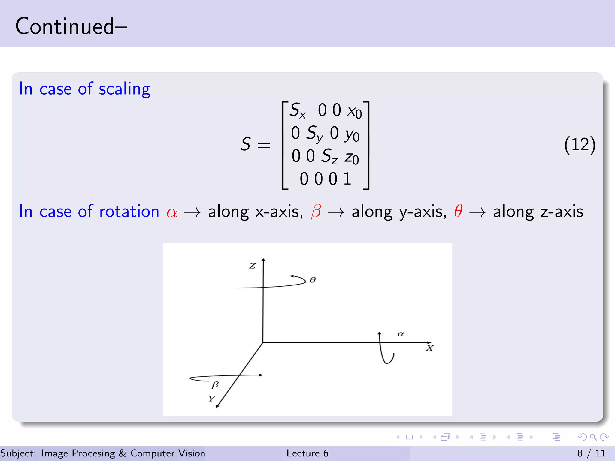 Lecture 6 Basic Transform Translation Rotation Scaling Ppt 3763