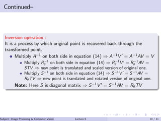 Lecture 6 Basic Transform: Translation, Rotation, Scaling | PDF