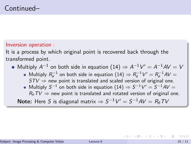 Lecture 6 Basic Transform Translation Rotation Scaling Ppt