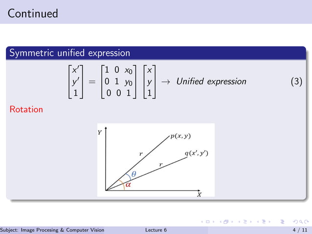 Lecture 6 Basic Transform Translation Rotation Scaling Ppt 3863